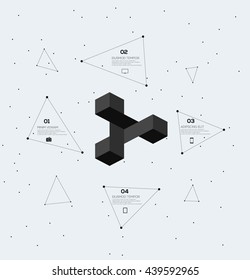 Geometric Modern Infographics Connected Lines Dots Stock Vector ...