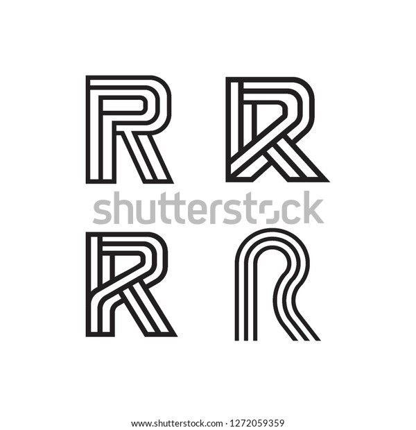 Geometric Monoline Monogram Letter R Initial Stock Vector (Royalty Free ...
