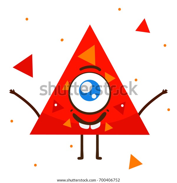 Geometric Monster Red Triangle Shape Cartoon Stock Vector (Royalty Free ...