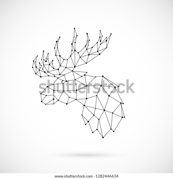 Geometric Moose Silhouette Image Moose Form Stock Vector (Royalty Free ...
