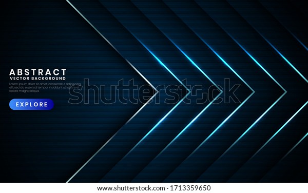Geometric Navy Blue Abstract Background Metallic Stock Vector (Royalty ...