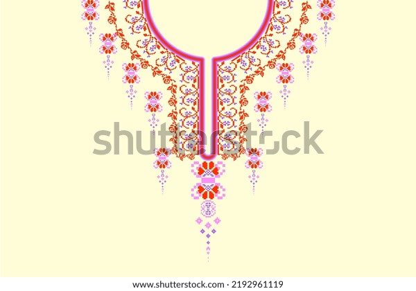Geometric Neckline Vector Neckline Embroidery Elegant Stock Vector ...
