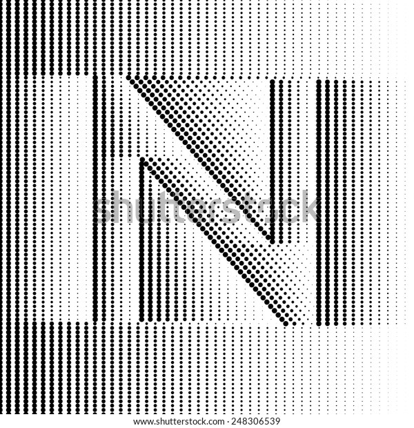 Geometric Optical Illusion Letter N Stock Vector (Royalty Free ...