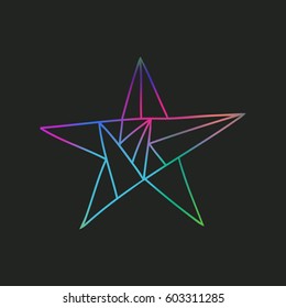 Geometric Outline Star Vector Illustration Stock Vector (Royalty Free ...