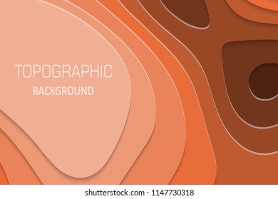 Geometric Paper Cut Background Topography Map Stock Vector (Royalty ...