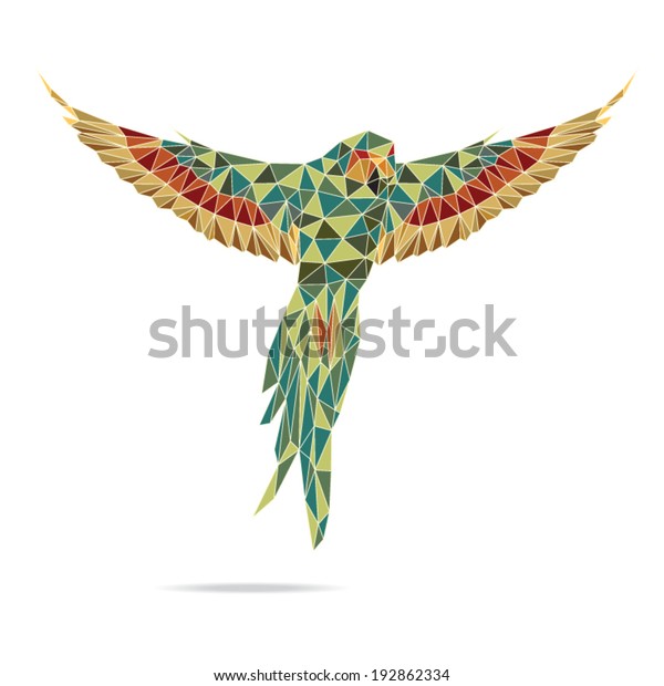Geometric Parrot Flying Abstract Colour Eps Stock Vector (Royalty Free ...