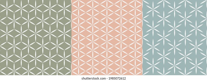 Geometric Pastel Color Pattern Three Designs Stock Vector (Royalty Free ...