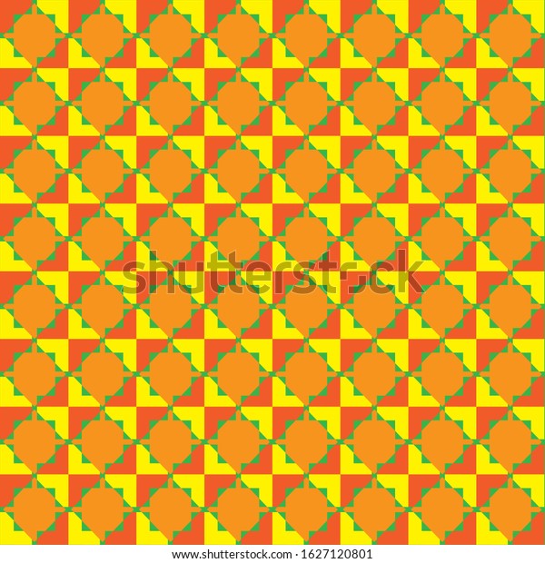 Geometric Pattern Orenge Yellow Color Blocks Stock Vector (Royalty Free ...