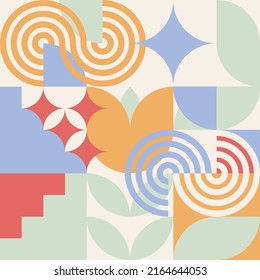 Geometric Pattern Simple Shapes Pastel Colors Stock Vector (Royalty ...