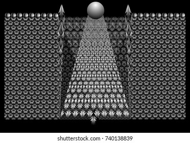 Geometric Pattern Sphere Honeycomb Digital Dark Stock Vector (Royalty ...