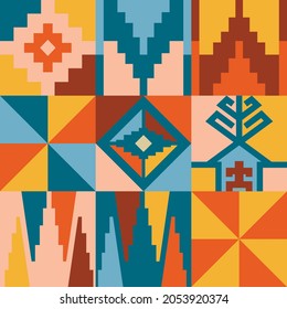 Geometric Pattern Tapis Lampung Vector Stock Vector (Royalty Free ...