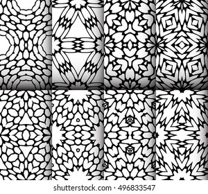 Geometric Patterns Cells Seamless Set Eight Stock Vector (Royalty Free ...