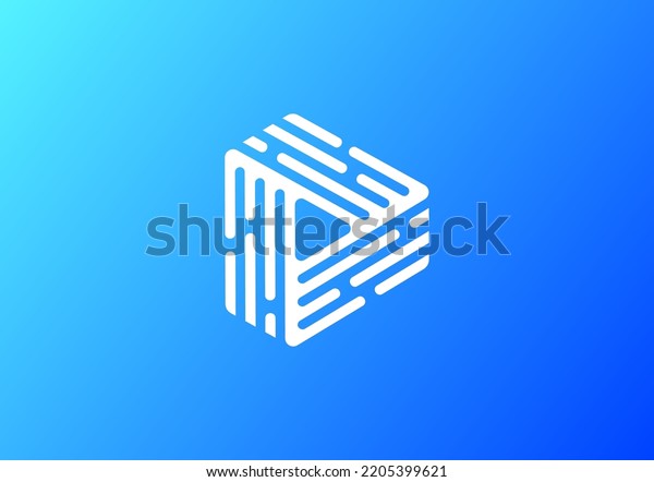 Geometric Play Media Icon Data Transfer Stock Vector (Royalty Free ...