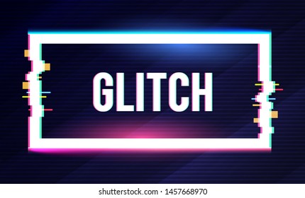 Geometric Rectangle Banner Glitch Effect Shining Stock Vector (Royalty ...