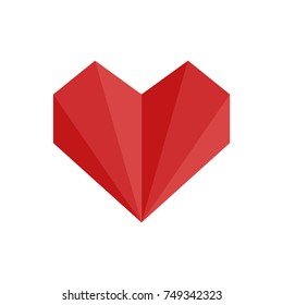 Geometric Red Heart Stock Vector (Royalty Free) 749342323