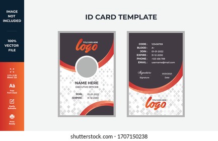 Geometric Red Id Card Template Design Stock Vector (Royalty Free ...
