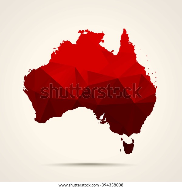 Geometric Red Map Australia Flag Colors Stock Vector (Royalty Free ...