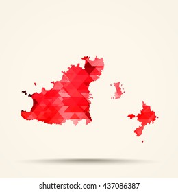 Geometric Red Map Bailiwick Guernsey Flag Stock Vector (Royalty Free ...