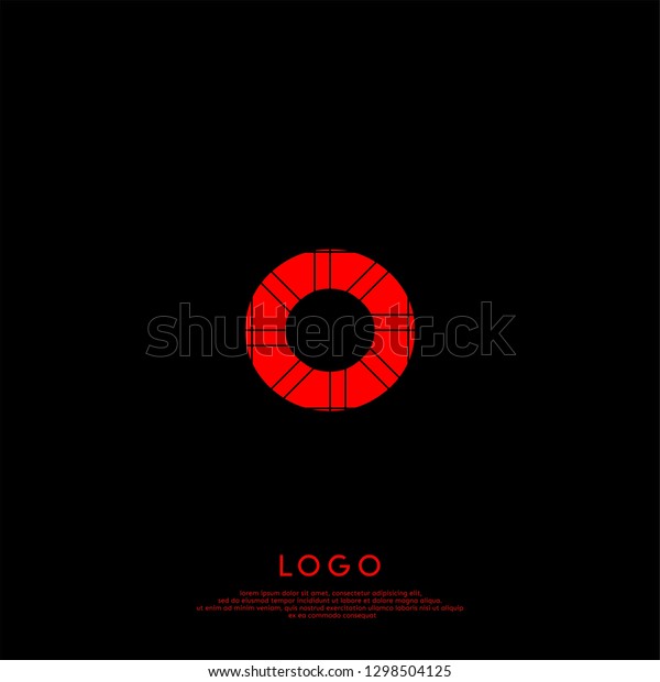 Geometric Red O Logo Letter Abstract Stock Vector (Royalty Free ...