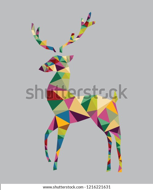 Geometric Reindeer Vector Stock Vector (Royalty Free) 1216221631