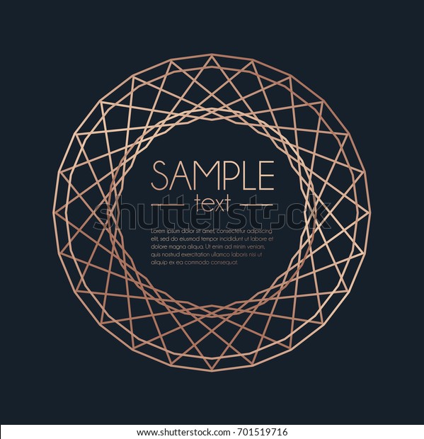 Geometric Rose Gold Design Template Modern Stock Vector (Royalty Free ...