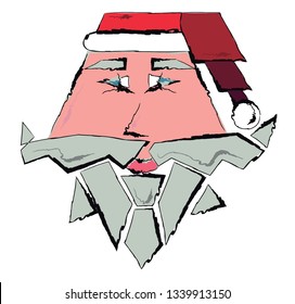 Geometric Santa Claus Face Shape Made Stock Vector (Royalty Free ...