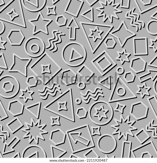 Geometric Shadow Seamless Wallpaper Geometric Shapes Stock Vector ...