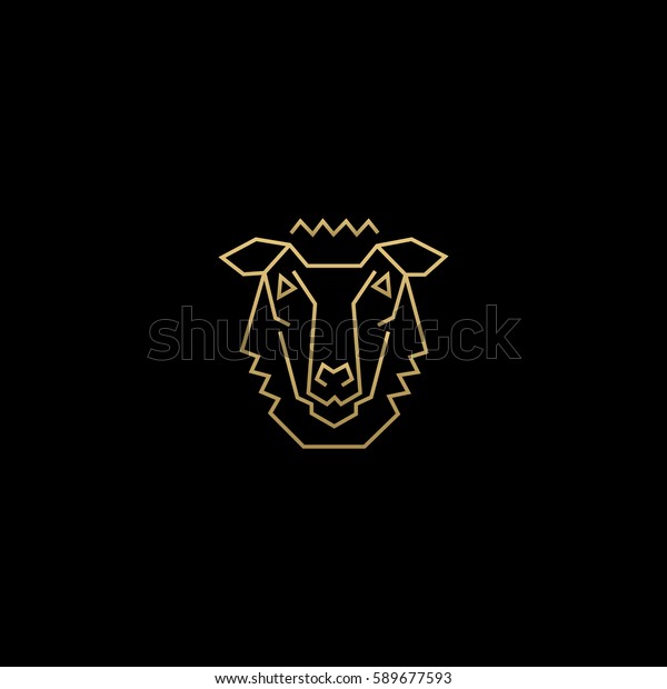 Geometric Shape Golden Colour Lamb Icon Stock Vector (Royalty Free ...