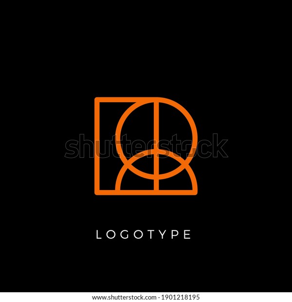 Geometric Shape Letter R Line Monogram Stock Vector (Royalty Free ...