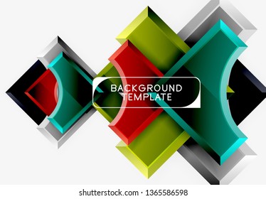 Vektor Stok Geometrical 3d Shapes Background Vector Illustration (Tanpa ...