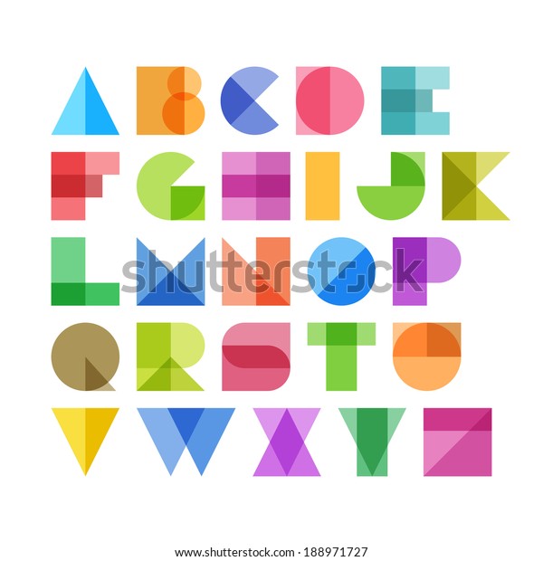 Geometric Shapes Alphabet Letters Vector Stock Vector (Royalty Free ...