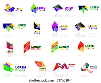 Geometric Shapes Company Logo Set Paper Stock Vector (Royalty Free ...