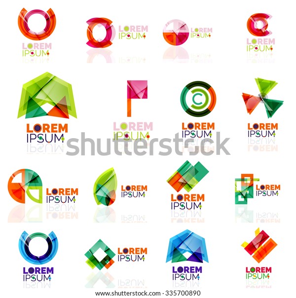 Geometric Shapes Company Logo Set Paper Stock Vector (Royalty Free ...