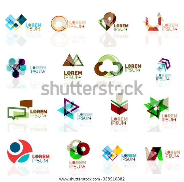 Geometric Shapes Company Logo Set Paper Stock Vector (Royalty Free ...