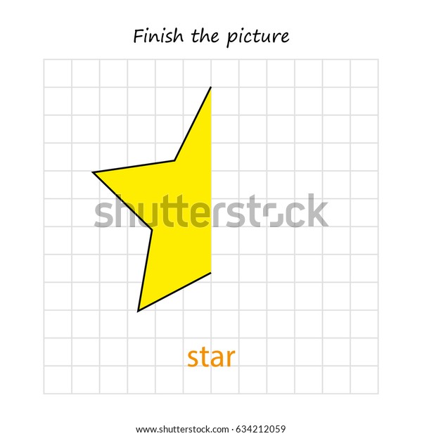Geometric Shapes Copy Coloring Picture Educational Stock Vector ...