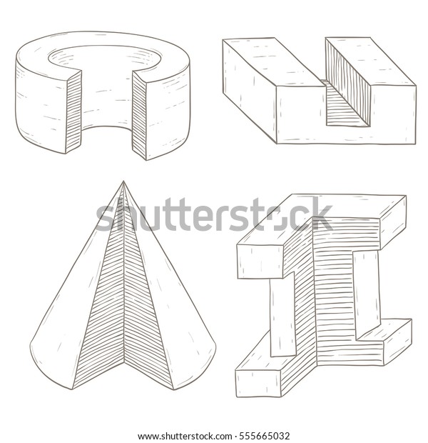 Geometric Shapes Hand Drawn Sketch Vector Stock Vector (Royalty Free ...