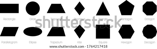 Geometric Shapes Labels Set 14 Basic Stock Vector (Royalty Free ...