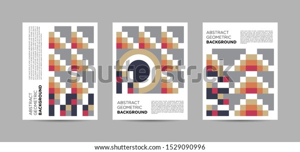 Geometric Shapes Poster Design Template: เวกเตอร์สต็อก (ปลอดค่า ...
