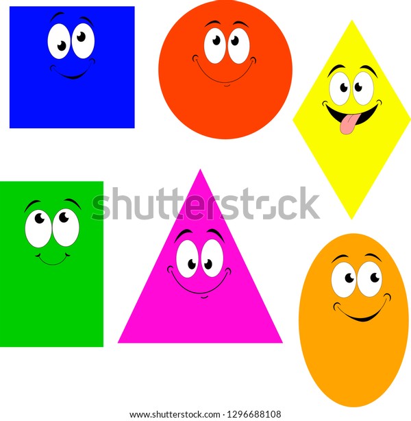 Geometric Shapes Red Blue Green Yellow Stock Vector (Royalty Free ...