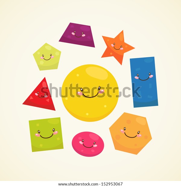 Geometric Shapes Square Circle Ellipse Triangle Stock Vector (Royalty ...