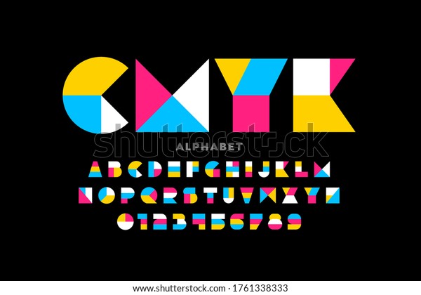 Geometric Shapes Style Font Design Alphabet 库存矢量图（免版税）1761338333 ...