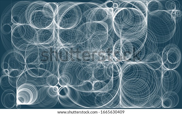Geometric Shapes White Lines Classic Blue Stock Vector (Royalty Free ...