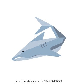 Geometric Shark On White Background Vector Stock Vector (Royalty Free ...