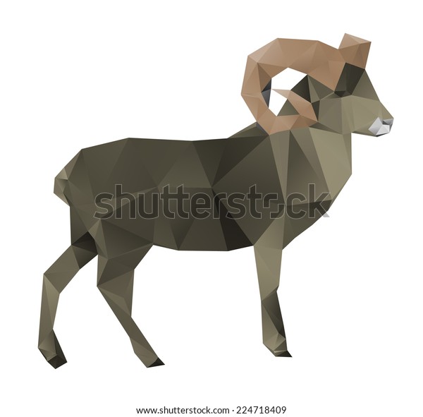 Geometric Sheep Vector Illustration Chinese Astrological Stock Vector ...
