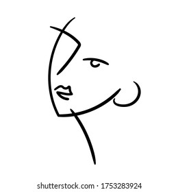 Geometric Simple Face Vector Illustration Line Stock Vector (Royalty ...