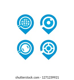 Geometric Simple Pin Spot Location Magnifying Stock Vector (Royalty ...