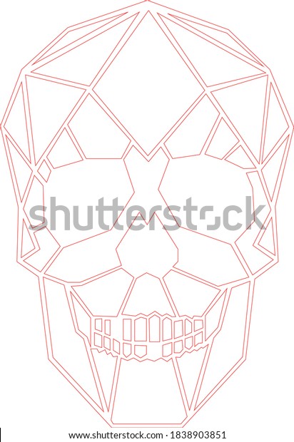 Vector de cráneo geométrico para corte: vector de stock (libre de ...