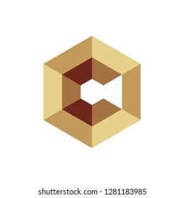 Geometric Square Letter C Space Business Stock Vector (Royalty Free ...