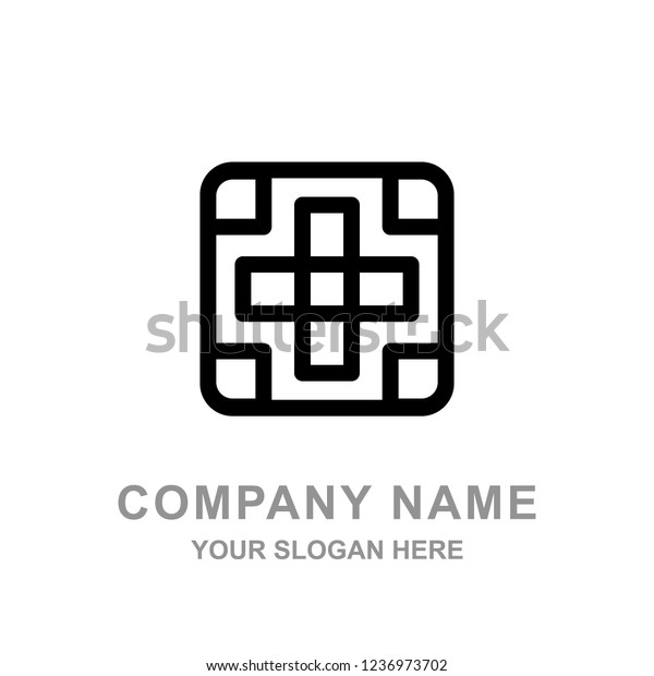 Geometric Square Ornament Simple Logo Vector Stock Vector (Royalty Free ...