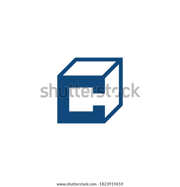 Geometric Structure Logo Letter C Cube Stock Vector (Royalty Free ...